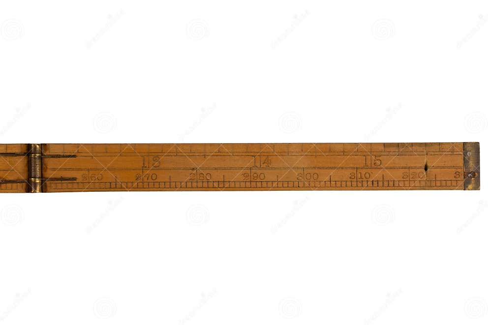 Vintage old folding ruler stock image. Image of scale - 332786899