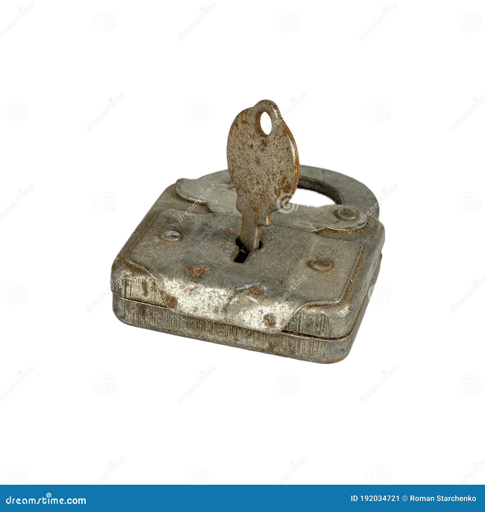 Vintage Old Lock Isolate on White Background Stock Image - Image of ...