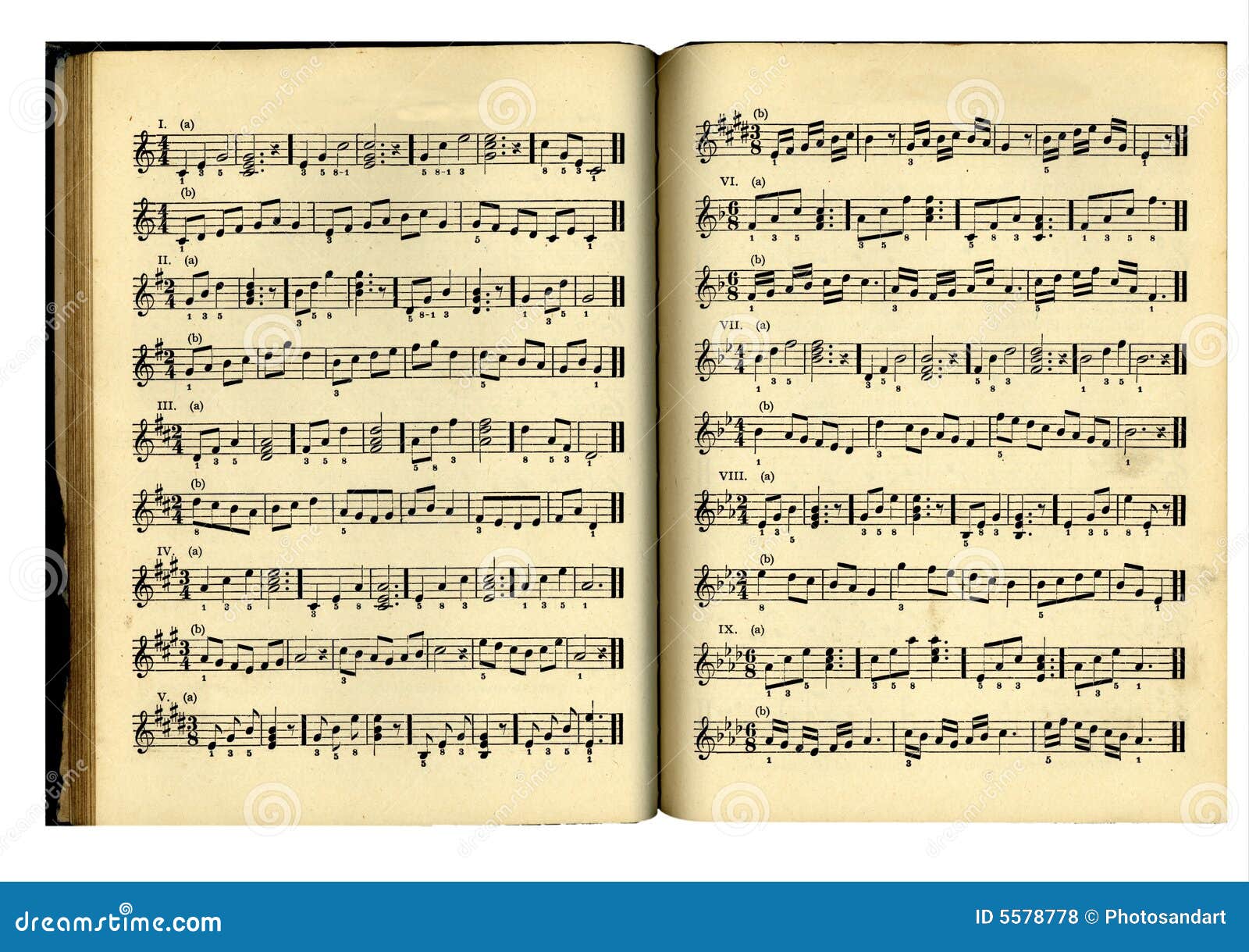 Vintage old musical score stock photo. Image of artistic - 5578778