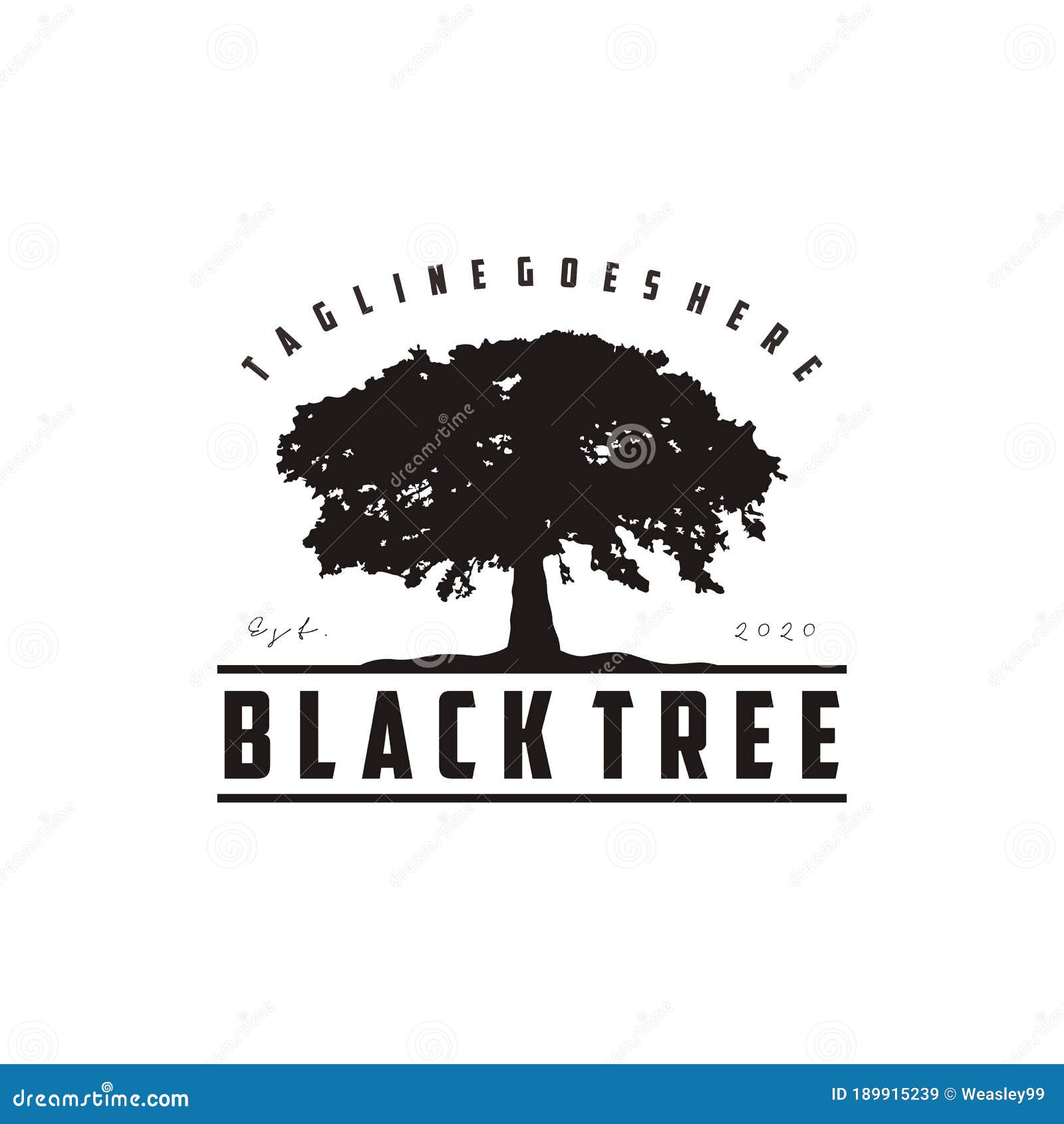 Vintage Old Oak Maple Tree Logo Design Stock Vector - Illustration of ...