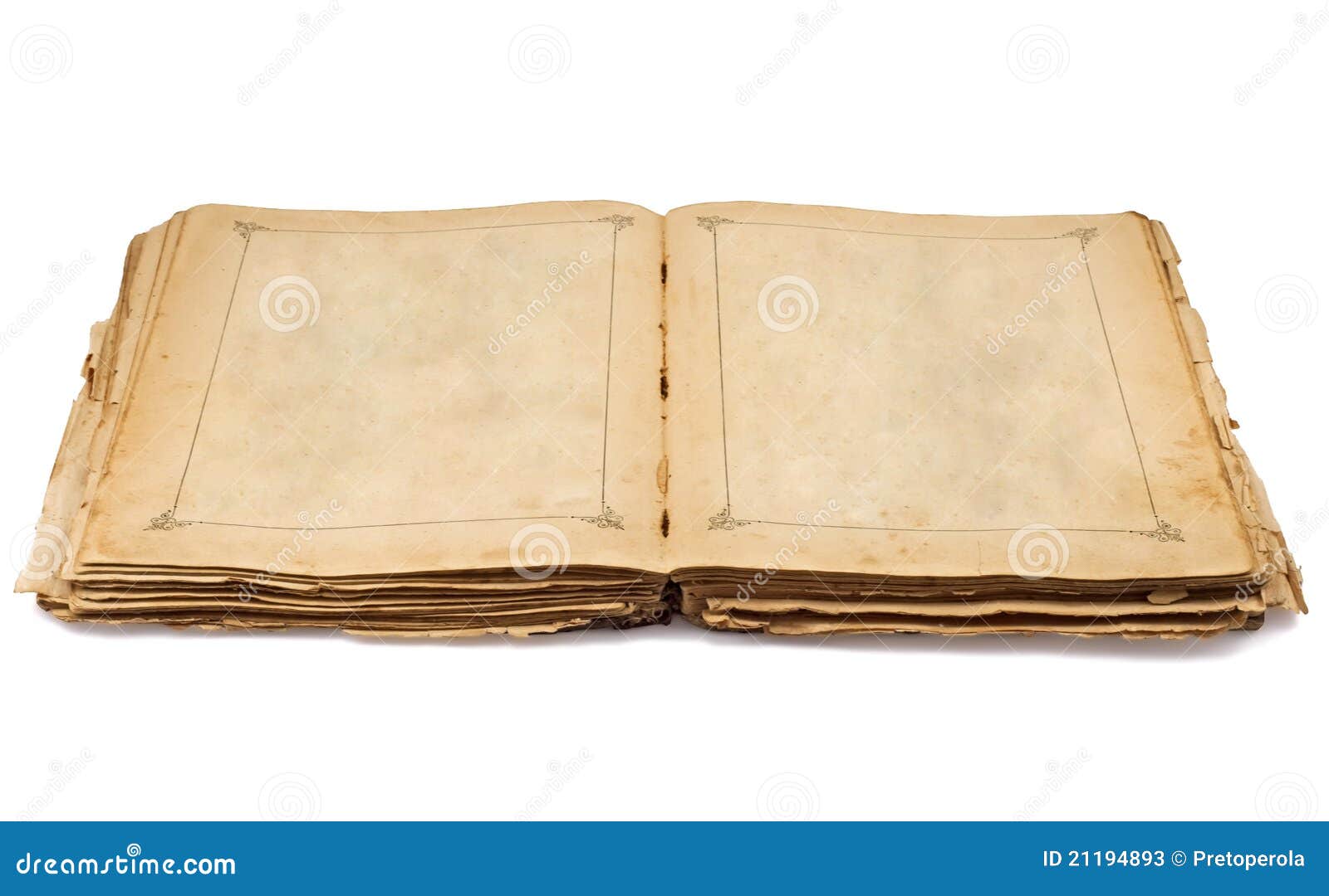 Vintage Old Open Book and Empty Pages Stock Image - Image of dark ...