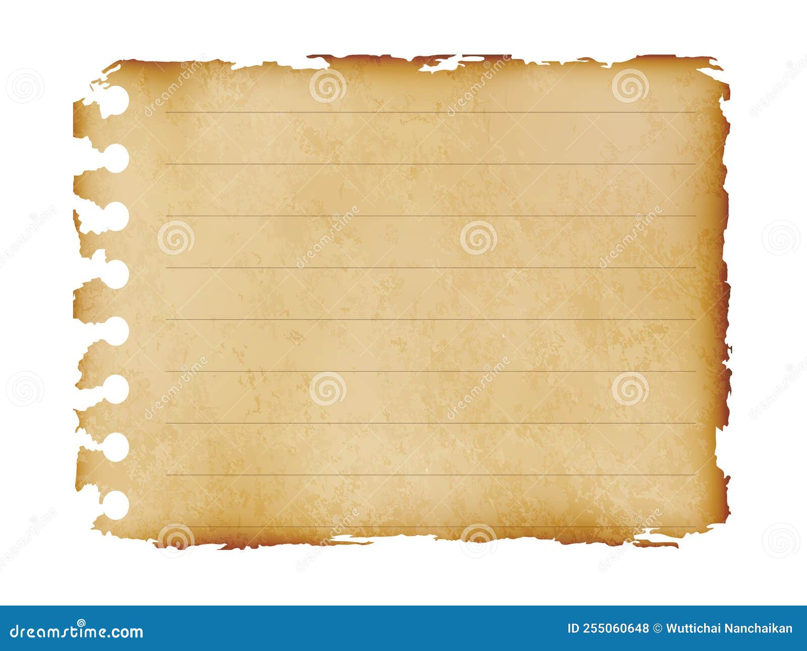 Vintage old paper note stock vector. Illustration of border - 255060648