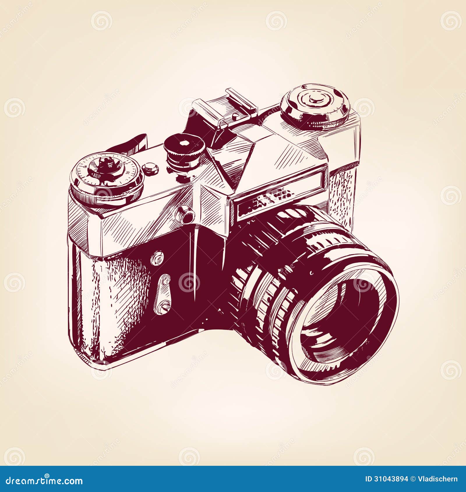 Vintage Old Photo Camera Vector Llustration Stock Vector - Illustration ...