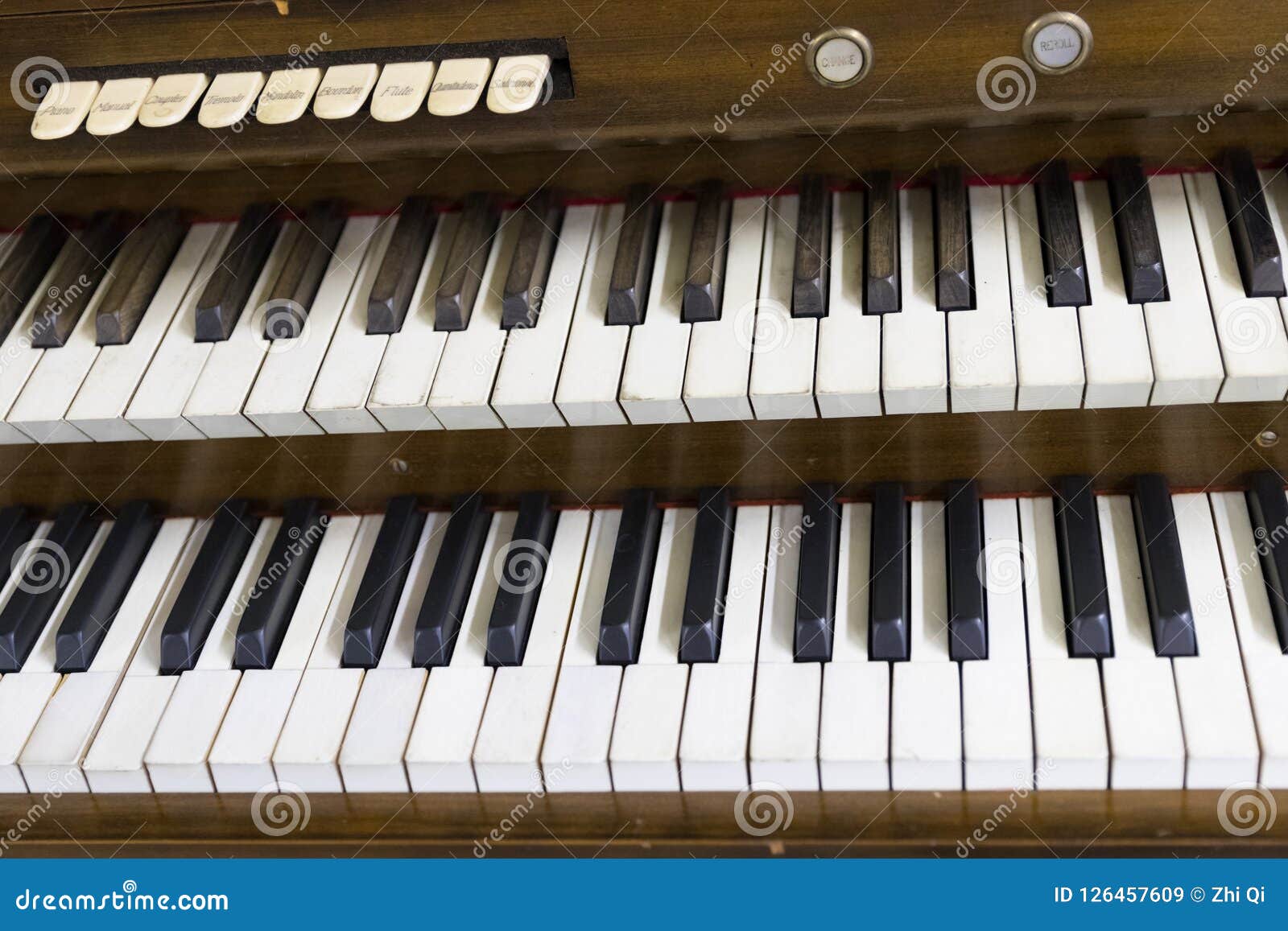 Vintage Old Piano. Close-up of Keyboard Keys Stock Image - Image of ...