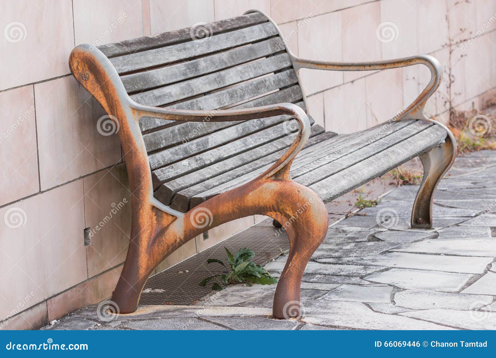 Vintage old rusty bench. stock photo. Image of alone - 66069446