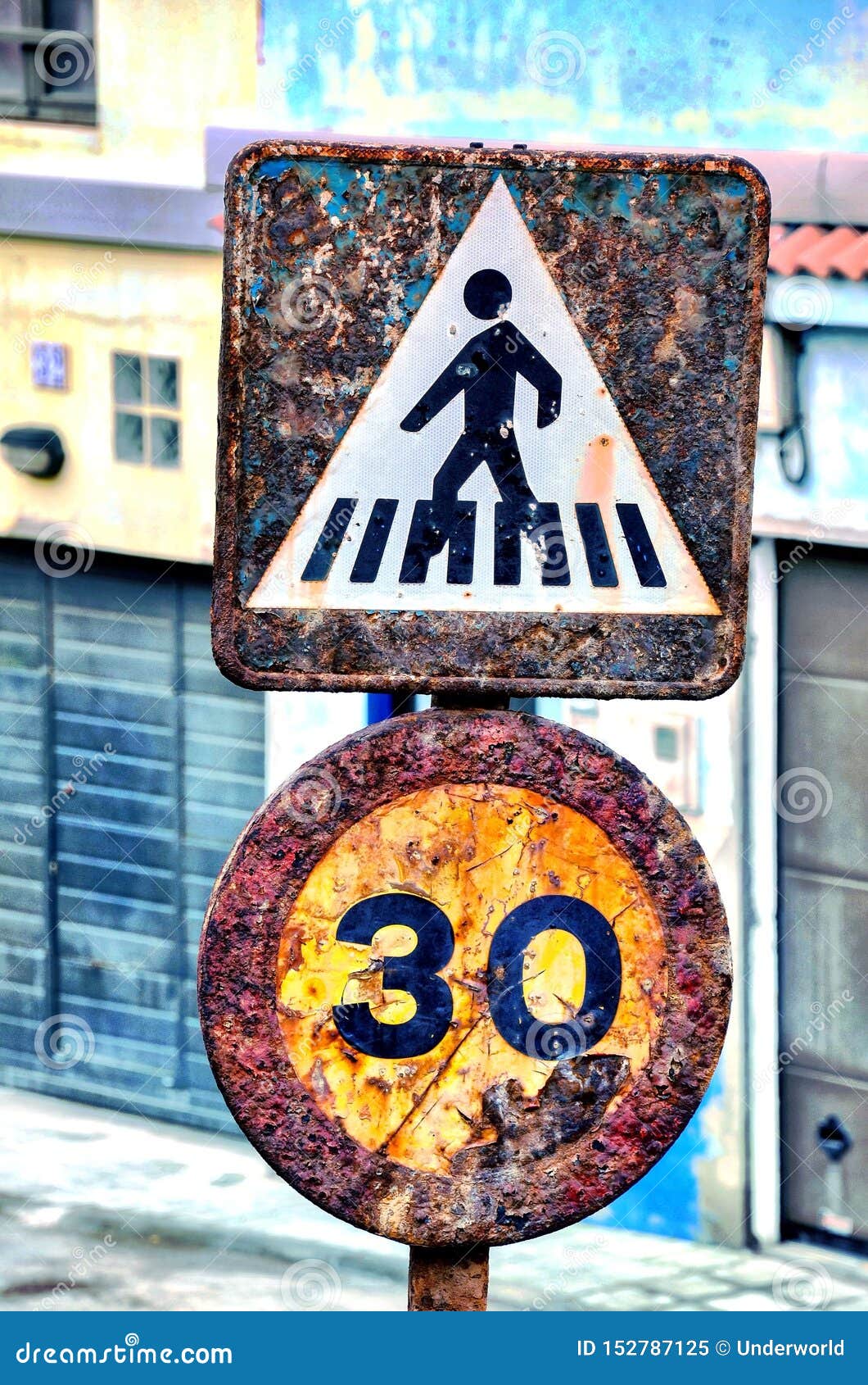 Vintage Old Rusty Road Sign Stock Image - Image of metal, message ...