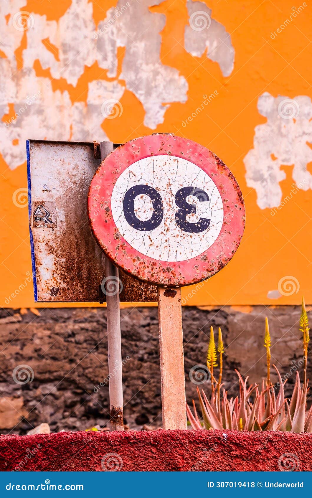 Vintage Old Rusty Road Sign Stock Photo - Image of symbol, plate: 307019418