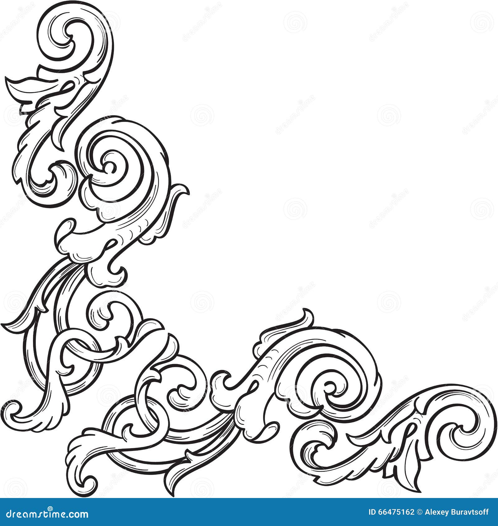 Swirl Corner Black Design Cartoon Vector | CartoonDealer.com #54976777