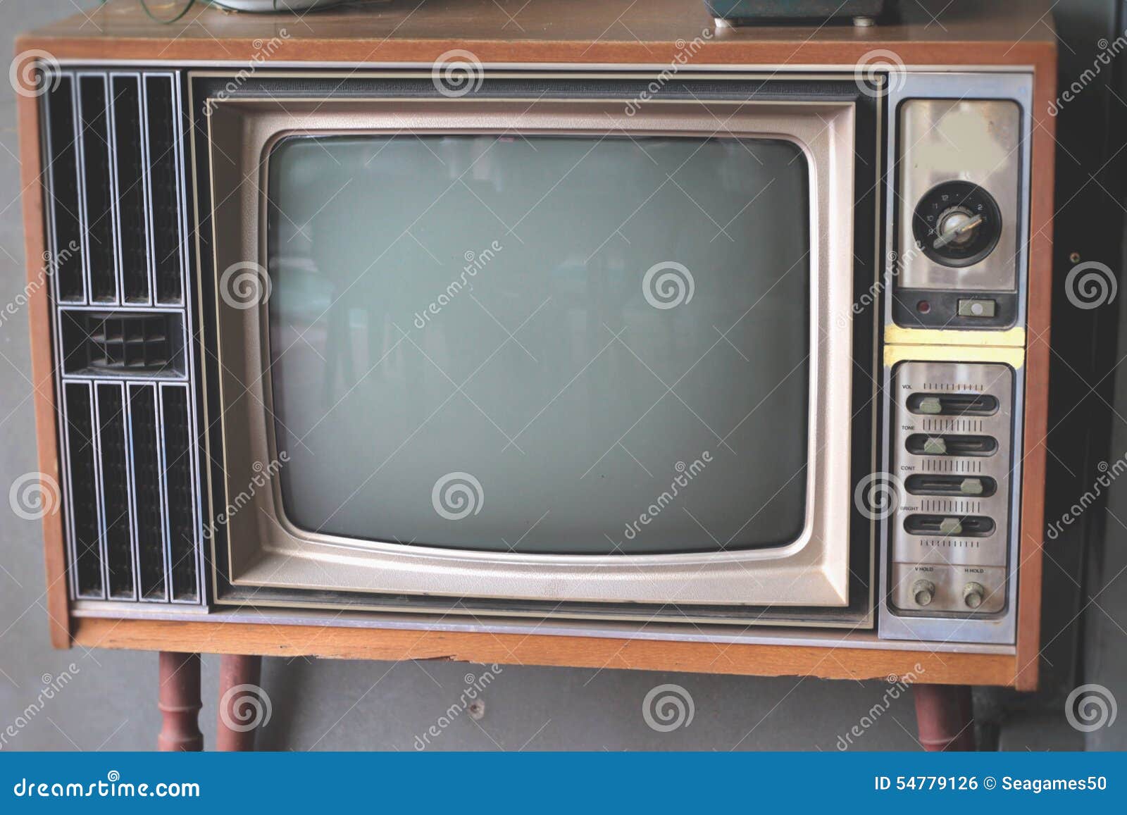 Vintage Old Television Set for Display. Stock Photo - Image of vintage ...