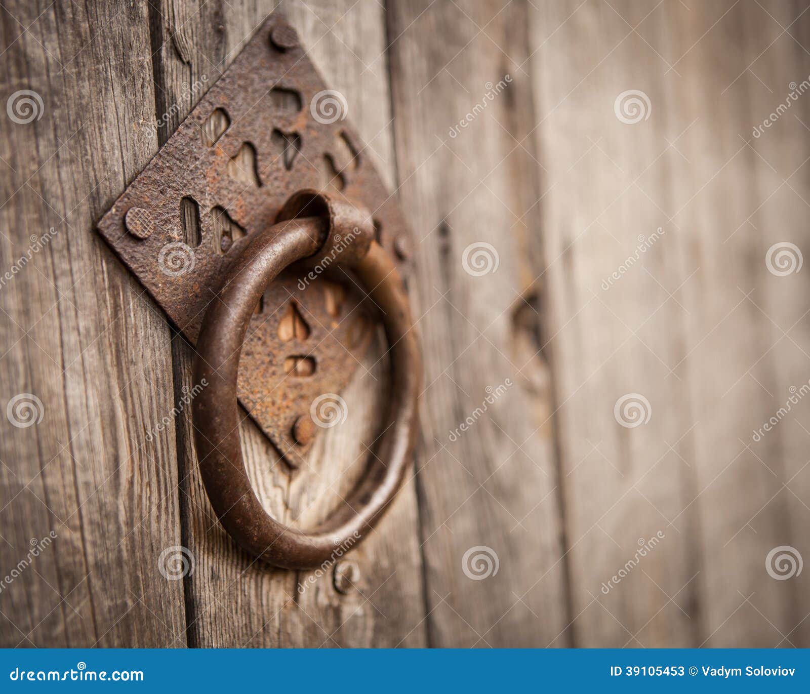 Vintage Old Wooden Gate Door Handle Stock Image - Image of detail ...