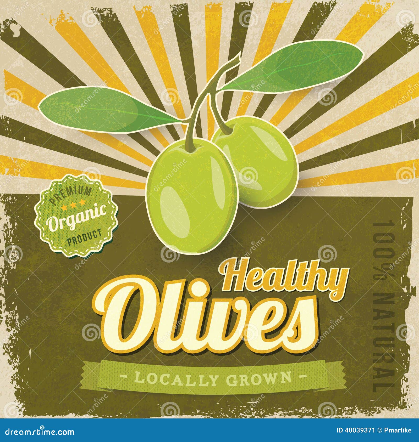 Vintage Olive Poster Design. Vector Illustration | CartoonDealer.com ...