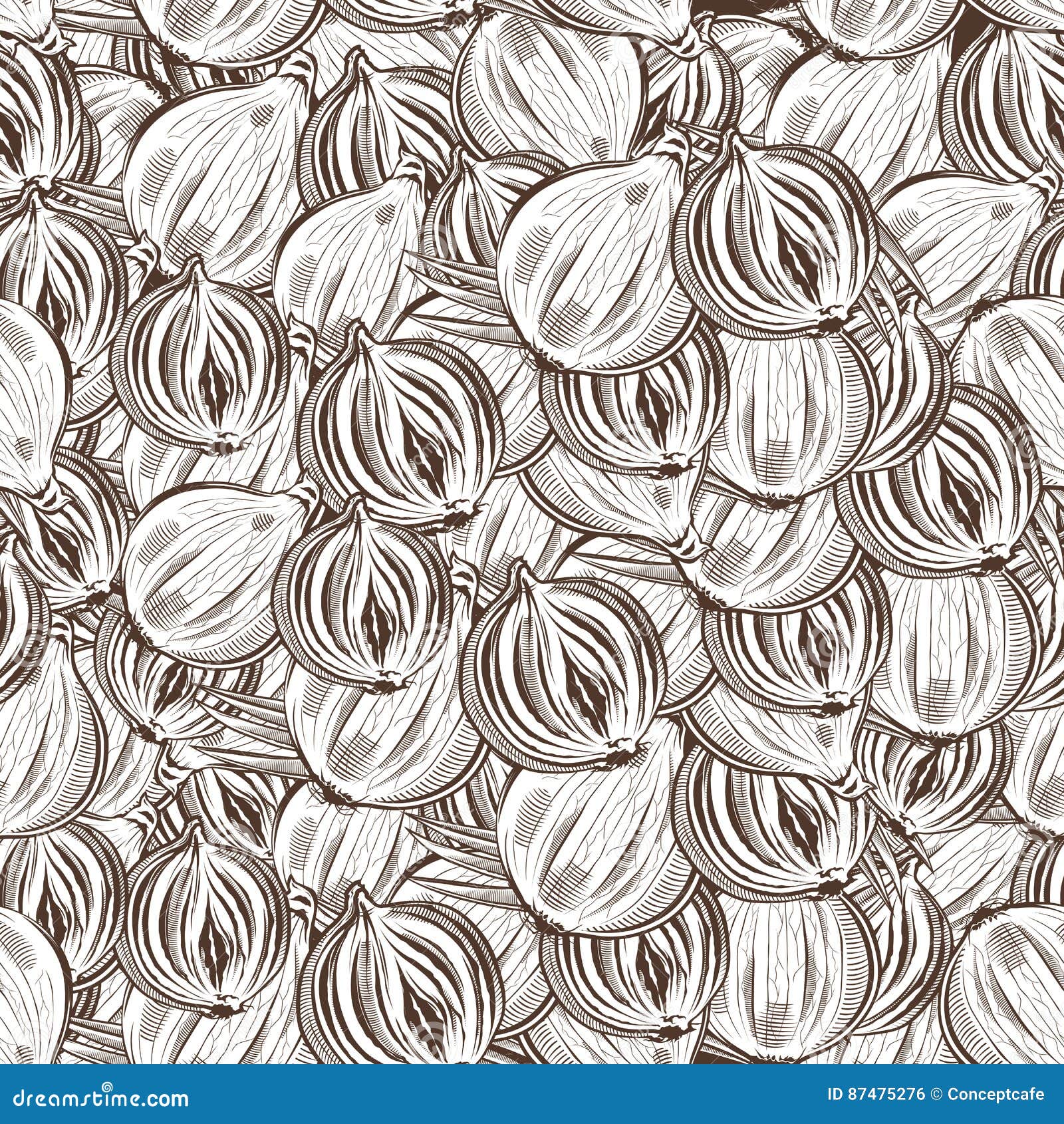 Vintage Onion Seamless Pattern Stock Vector - Illustration of canned ...