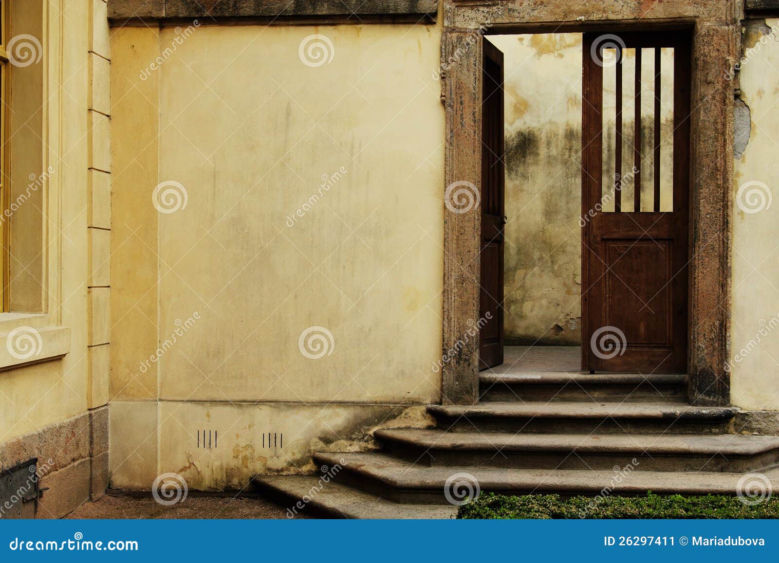Vintage open door stock image. Image of prague, rough - 26297411