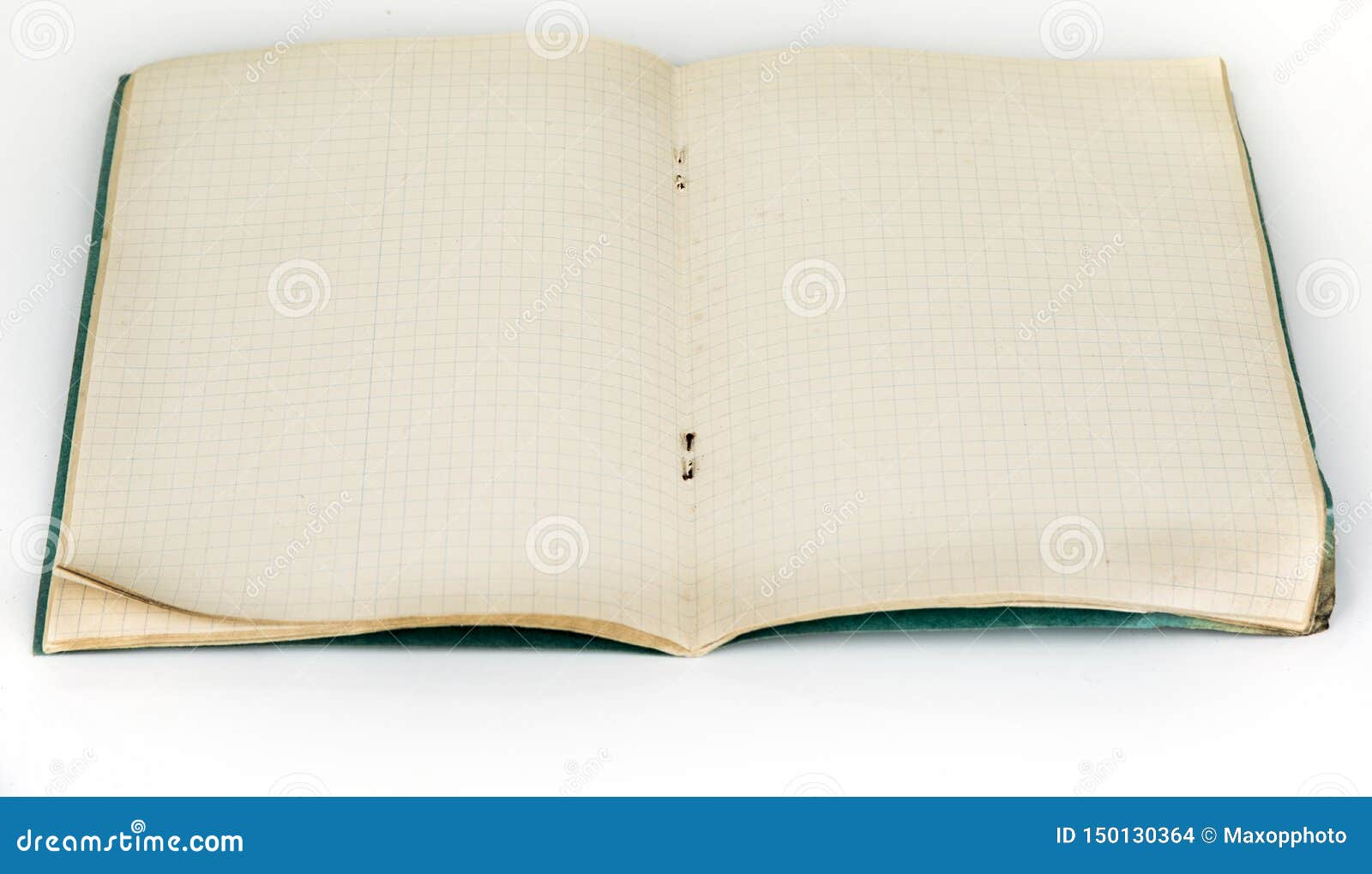 Vintage Open Notebook with Square Pages. Graf Notepad Stock Photo ...