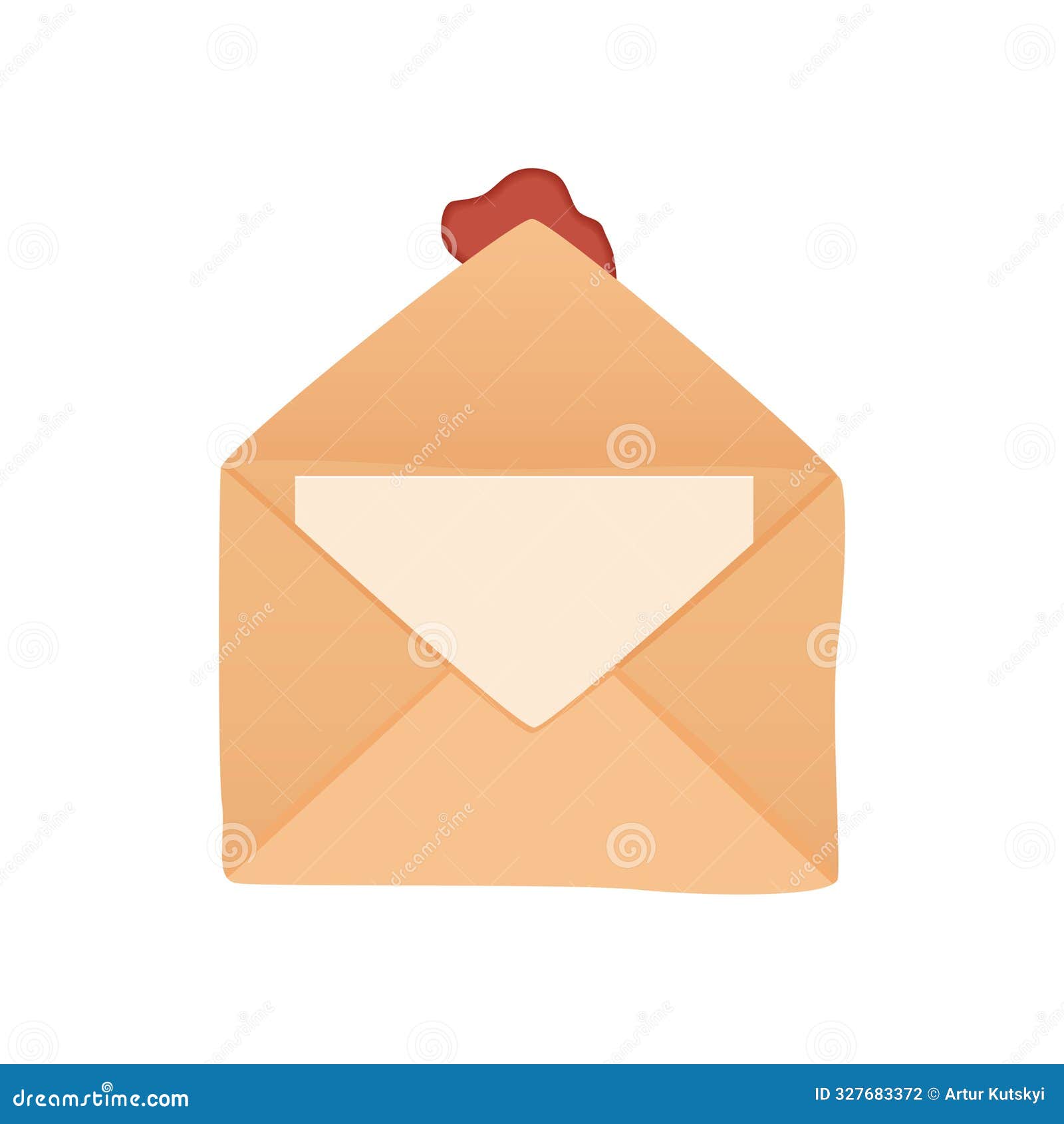 Vintage Open Paper Parchment Envelope with Letter, Ancient Message ...