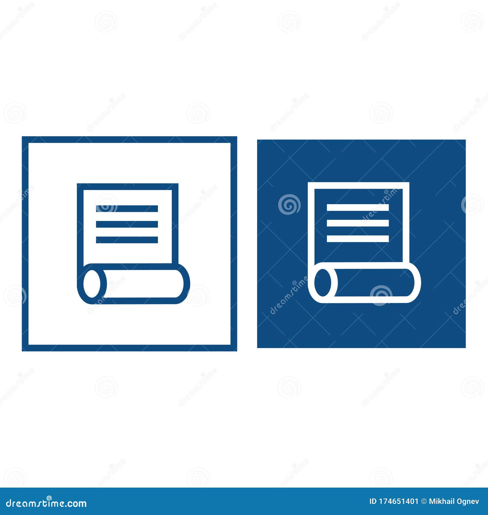 Vintage Opened Paper Scroll Icons Stock Vector - Illustration of ...