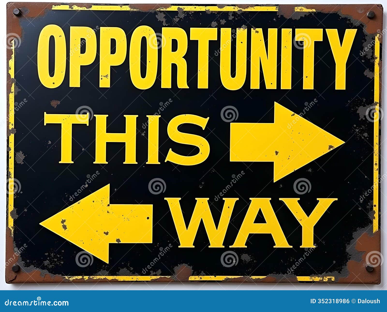 Vintage Opportunity Sign with Arrows Indicating Multi-directional Paths ...