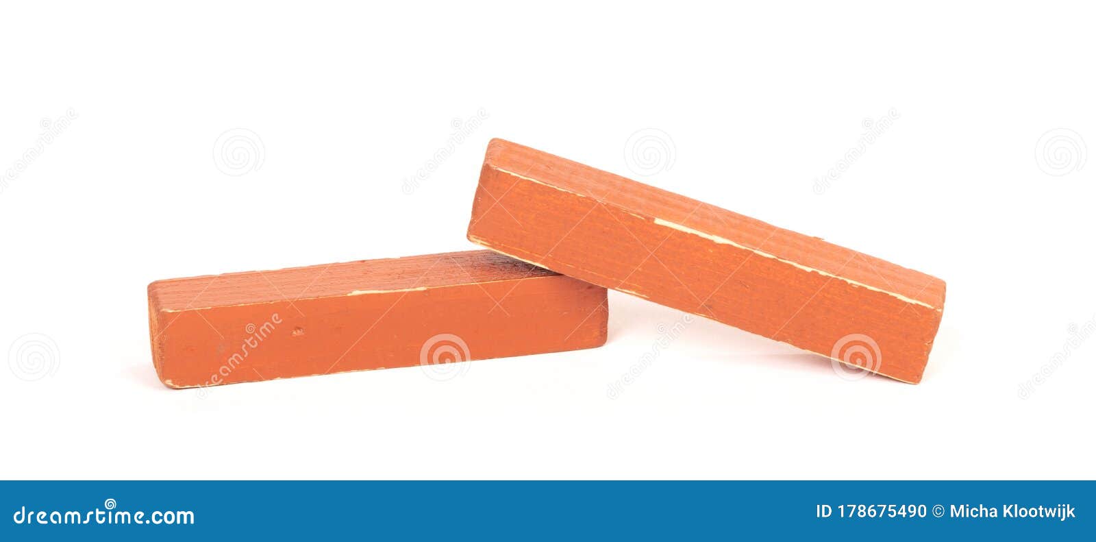 Vintage Orange Building Blocks Isolated on White Stock Photo - Image of ...