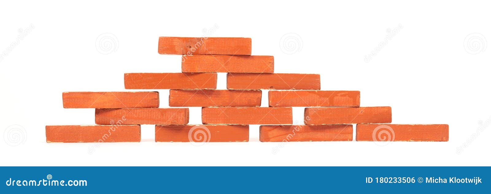 Vintage Orange Building Blocks Isolated on White Stock Photo - Image of ...