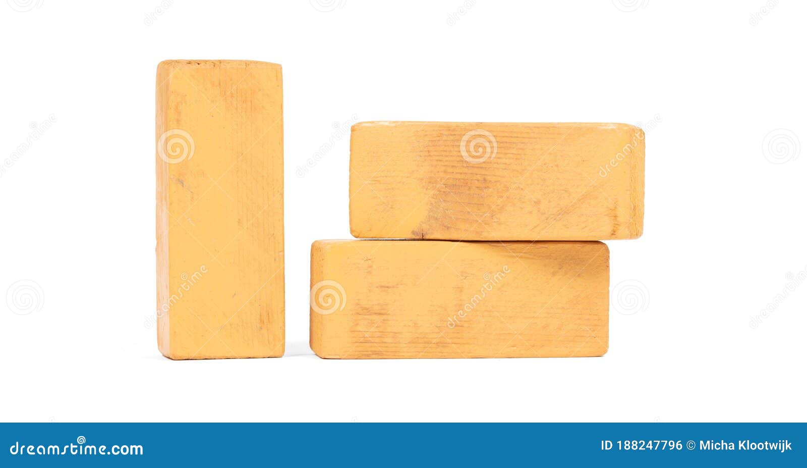 Vintage Orange Building Blocks Isolated on White Stock Photo - Image of ...