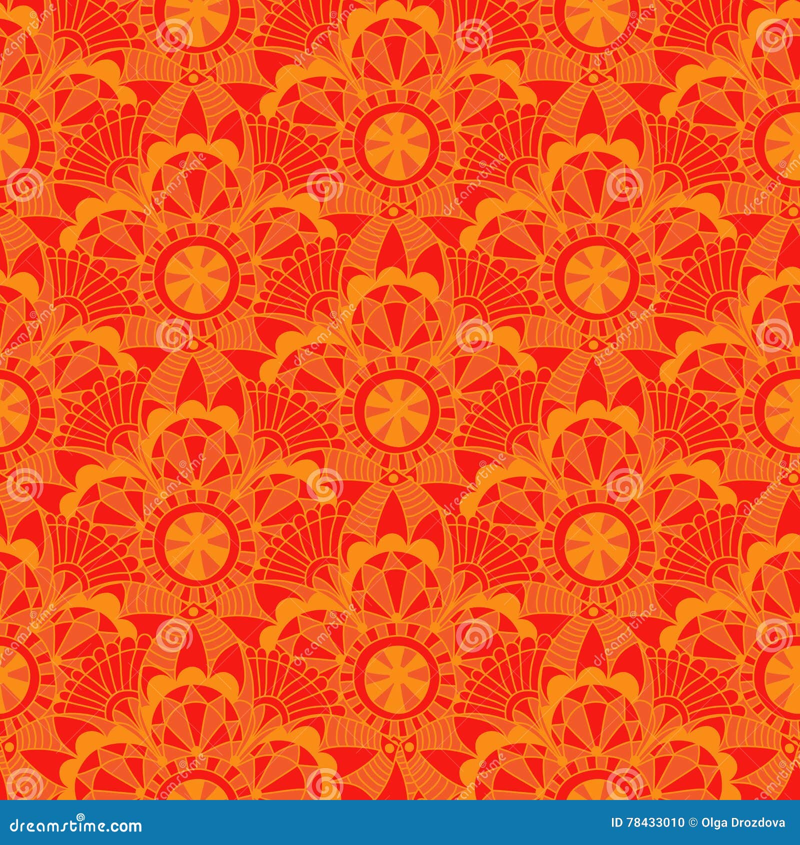 Vintage Orange Seamless Pattern Stock Vector - Illustration of drawn ...