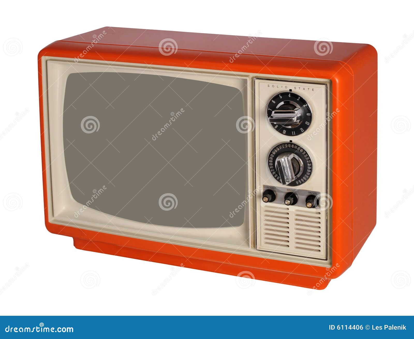 Vintage orange TV set stock photo. Image of retro, vintage - 6114406