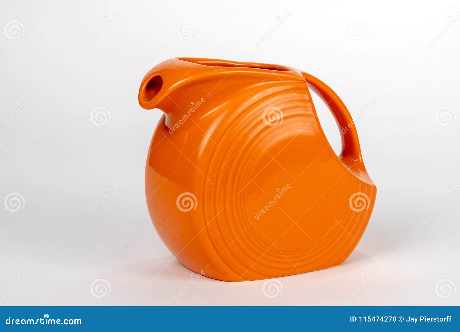 Orange Pitcher with Handle Isolated Stock Photo - Image of cool, water ...