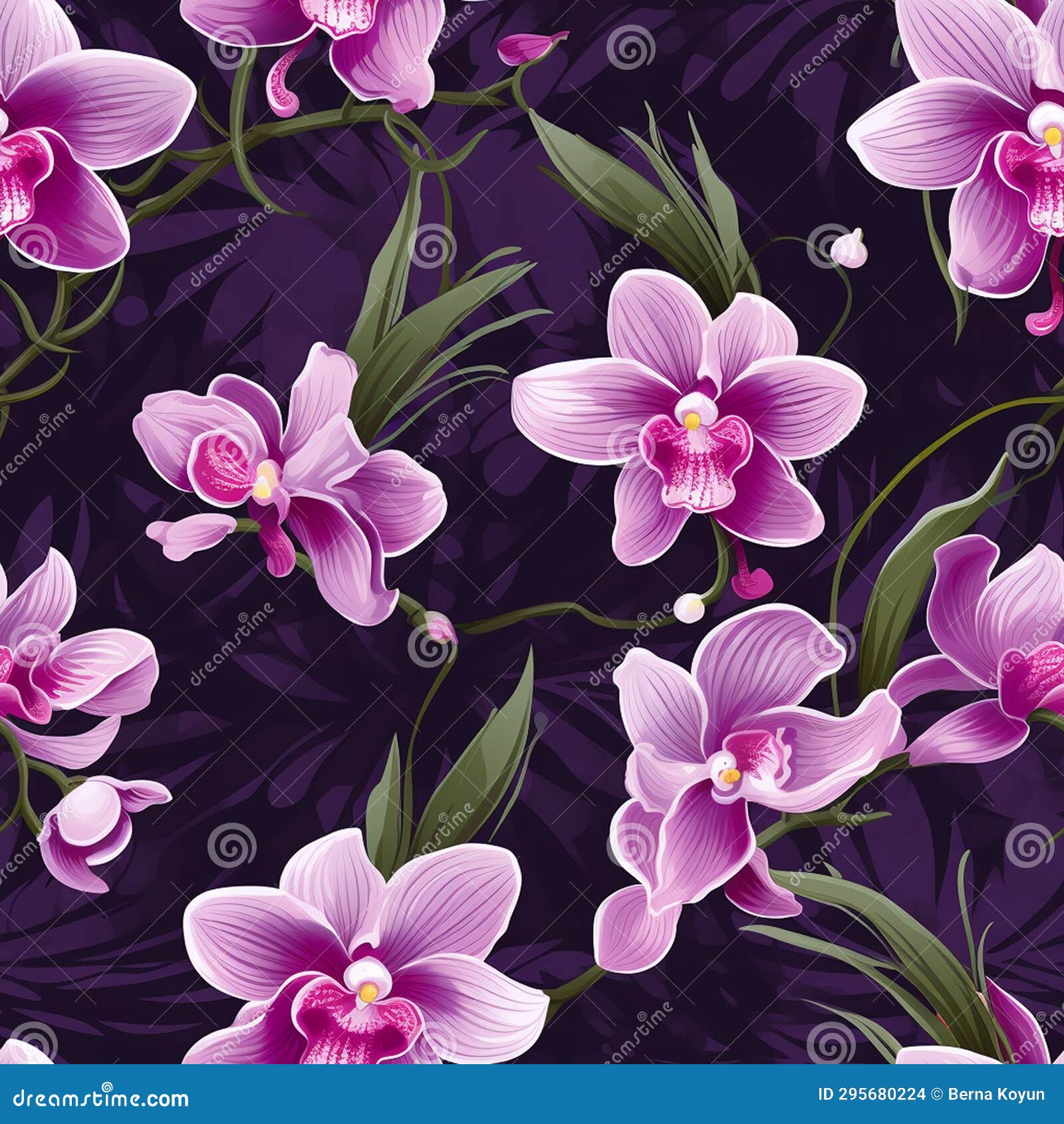 Vintage orchid pattern stock illustration. Illustration of elegant ...