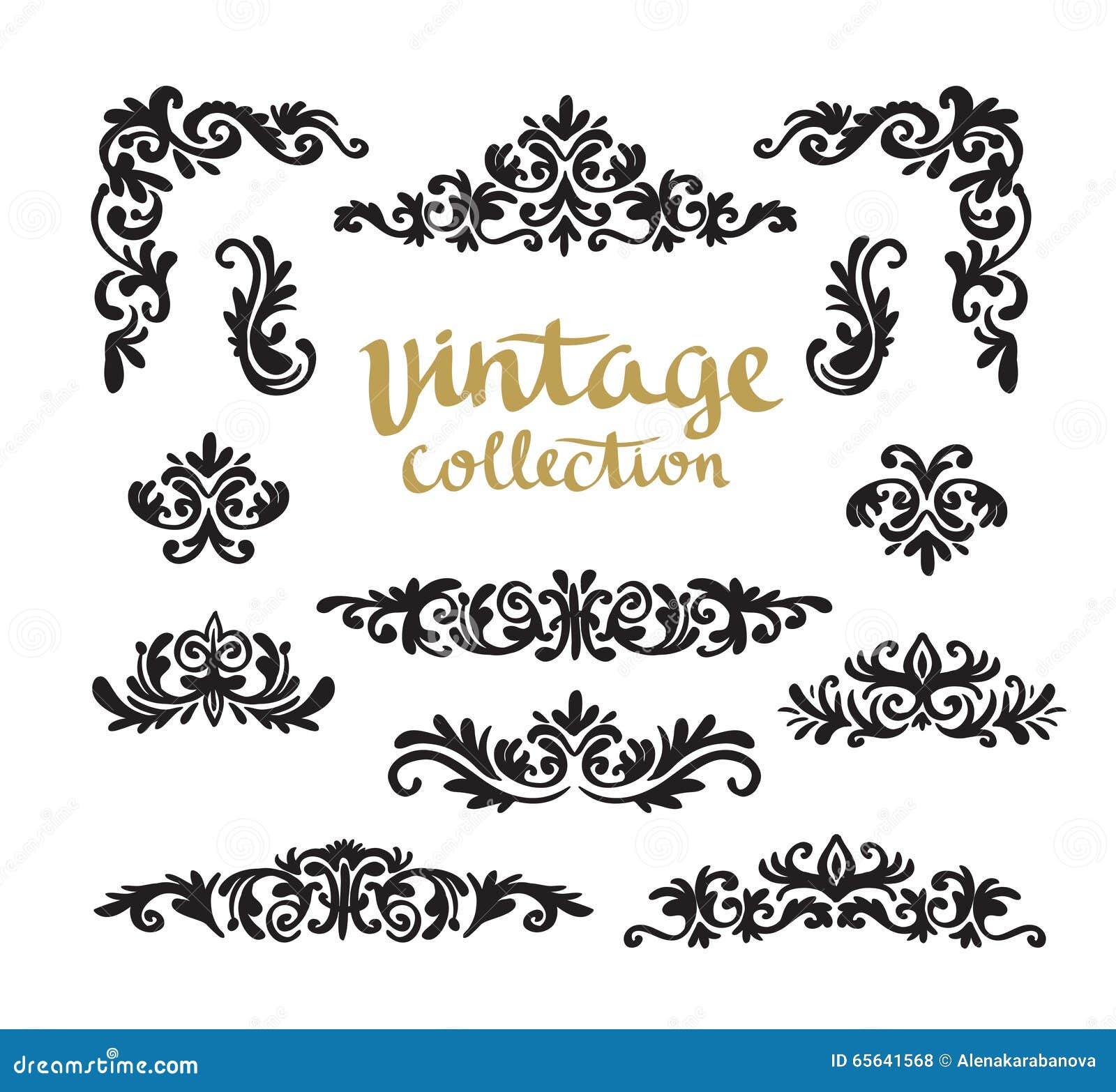 Vintage Ornamental Calligraphic Designs Set. Stock Vector ...
