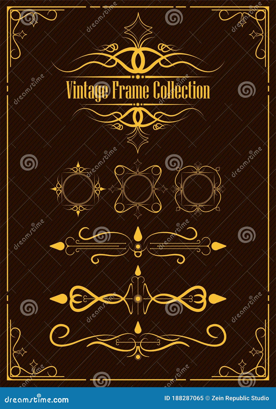 Vintage Ornamental Frame Collection Stock Vector - Illustration of ...