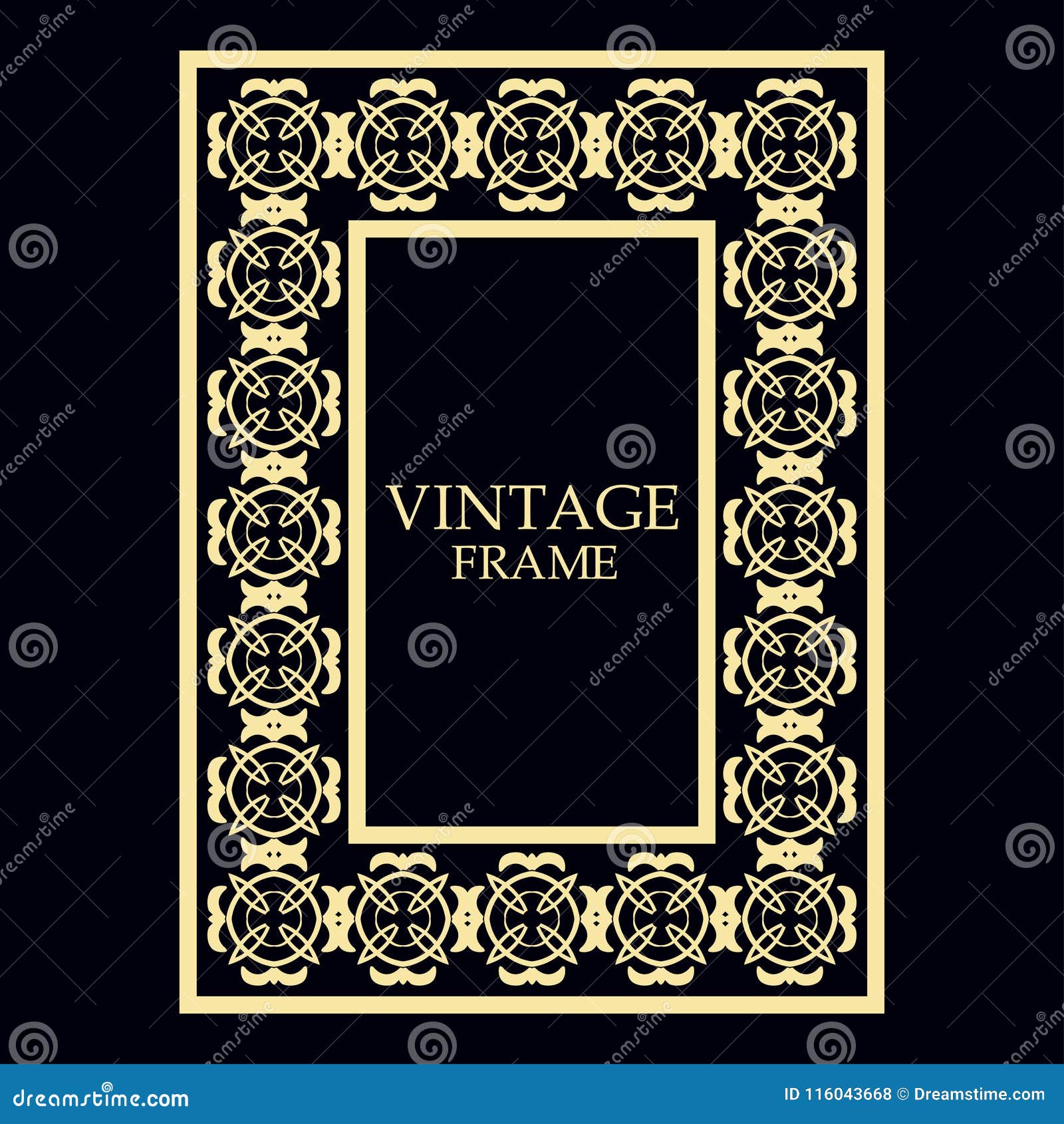 Vintage ornamental frame stock vector. Illustration of backdrop - 116043668