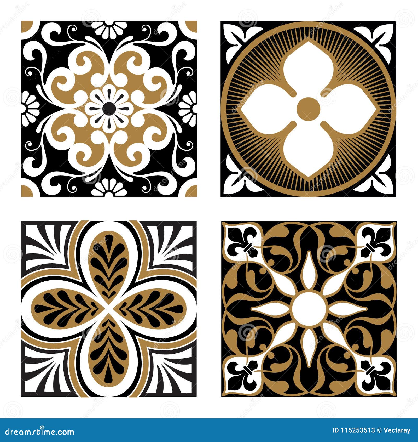 Vintage Ornamental Patterns Stock Illustration - Illustration of ...
