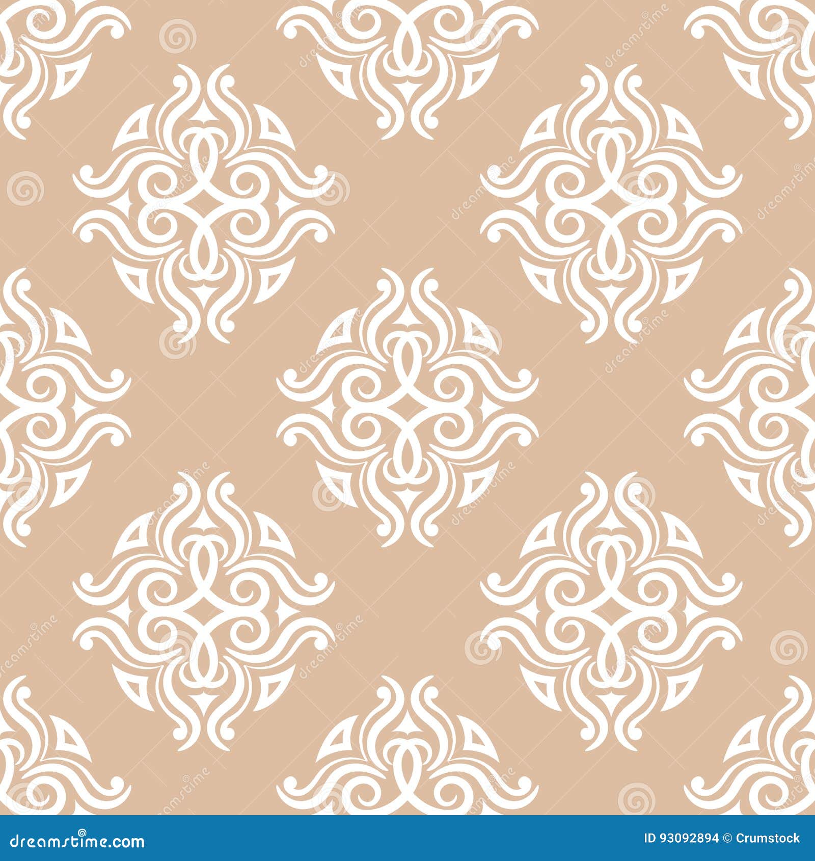 Vintage Ornaments. Brown Seamless Pattern for Wallpapers and Fabric ...