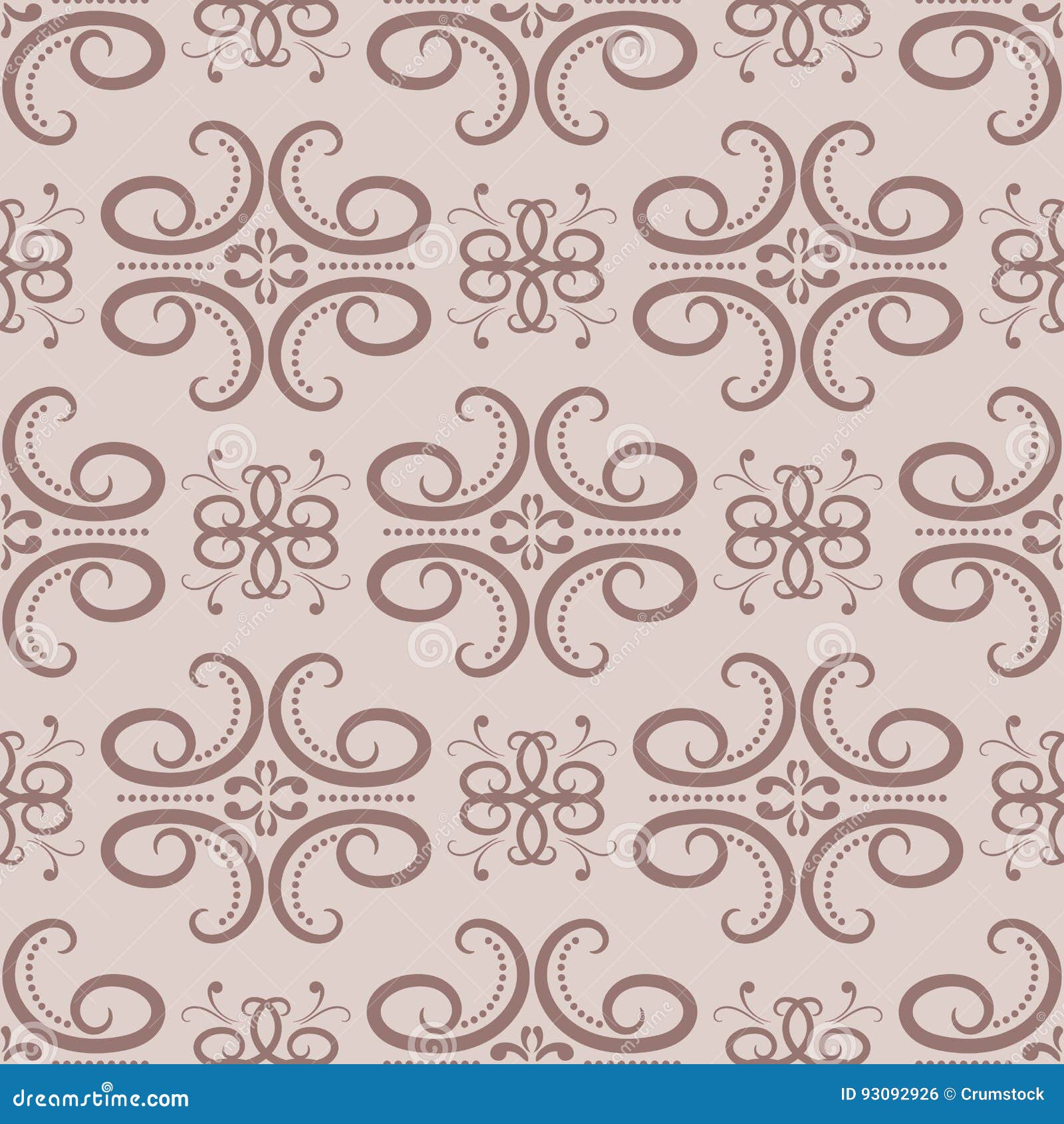 Vintage Ornaments. Brown Seamless Pattern for Wallpapers and Fabric ...