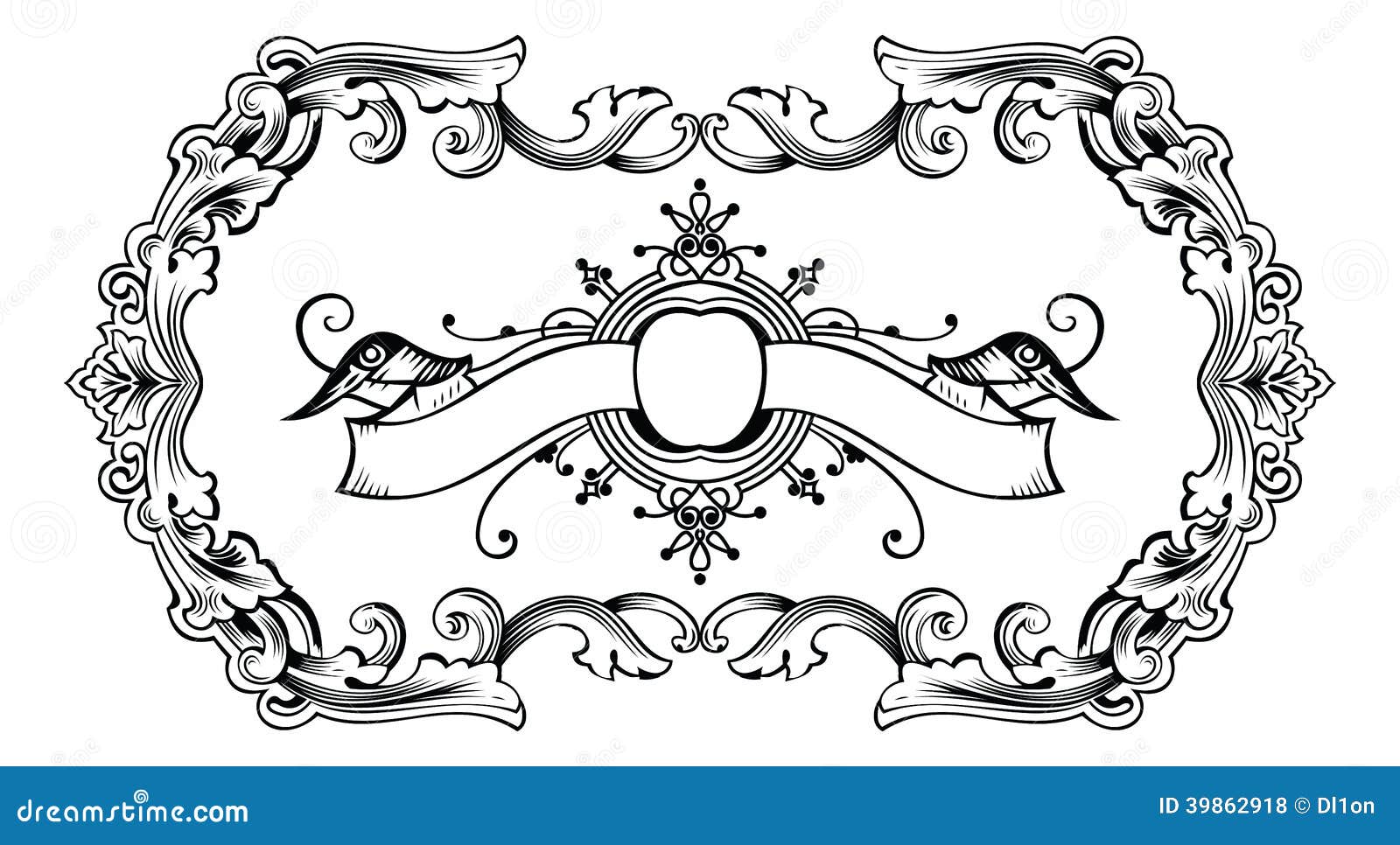 Vintage Ornate Frame and Banner Stock Vector - Illustration of classic ...