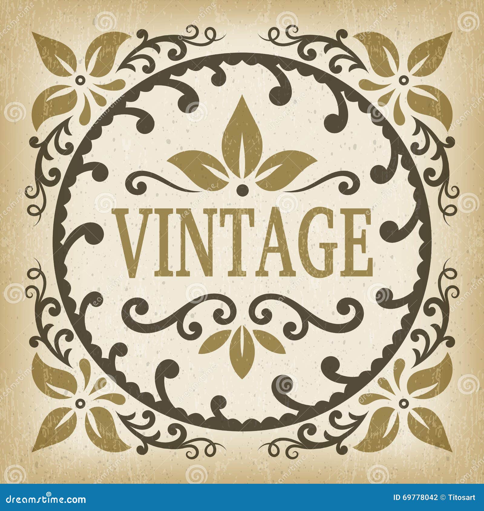 Vintage Ornate Label Frame Vector with Leafs and Scrolls Shape Stock ...