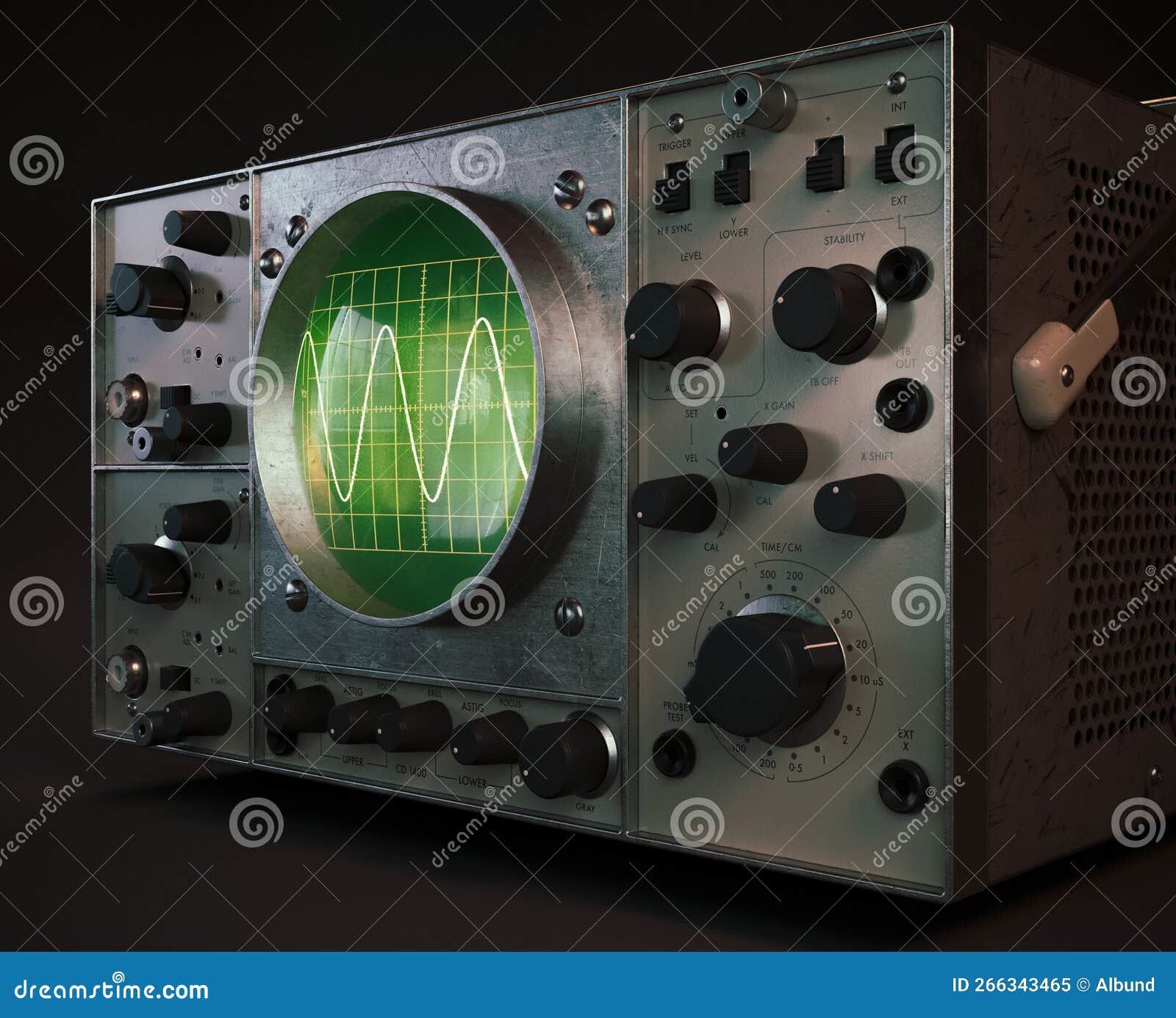 Vintage Oscilloscope Machine Royalty-Free Stock Photography ...