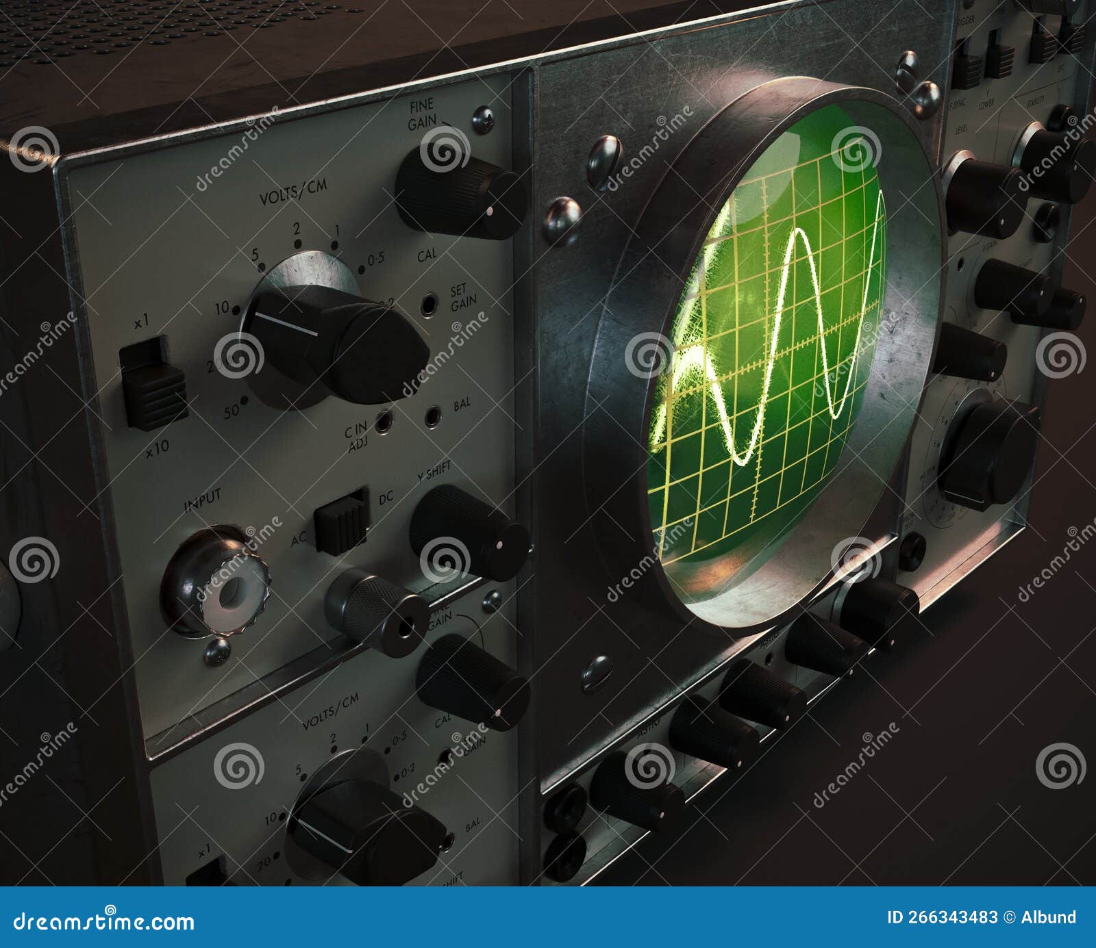 Vintage Oscilloscope Machine Royalty-Free Stock Photography ...
