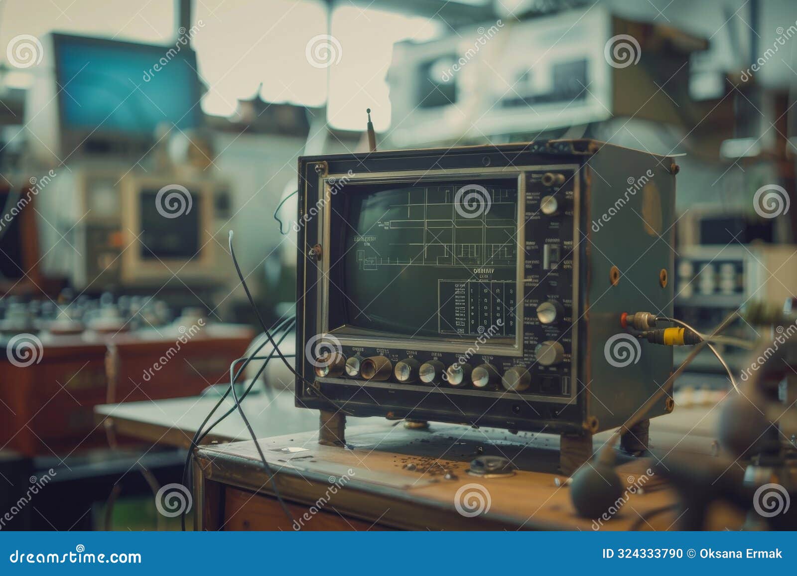 Vintage Oscilloscope, Retro Electrical Device, Generative AI ...
