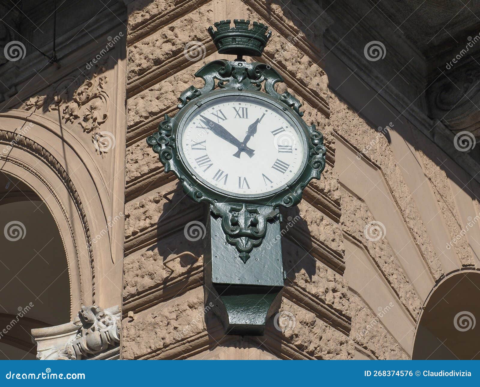 Vintage Outdoor Wall Mounted Clock Stock Photo - Image of clock ...