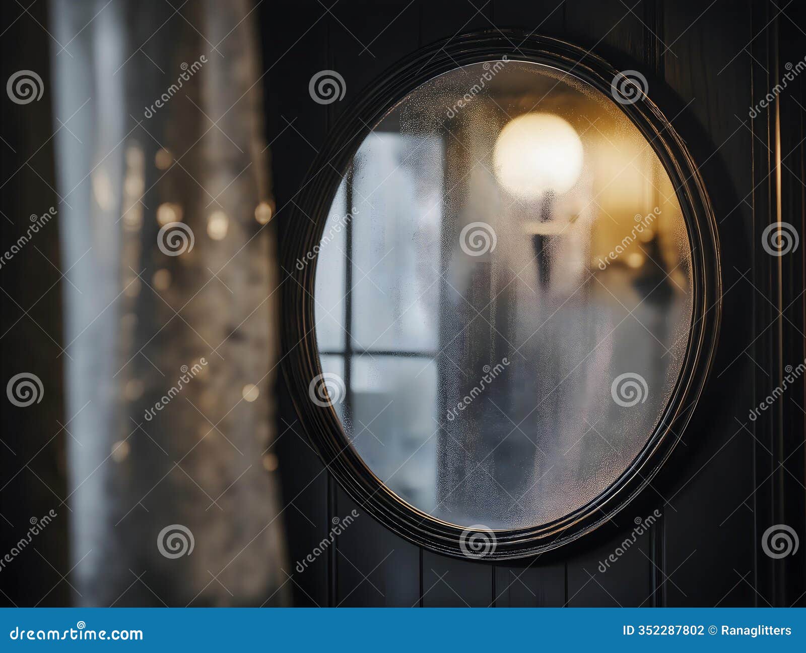 Vintage Oval Mirror with Dreamy Mist Highlighted by a Soft and Magical ...