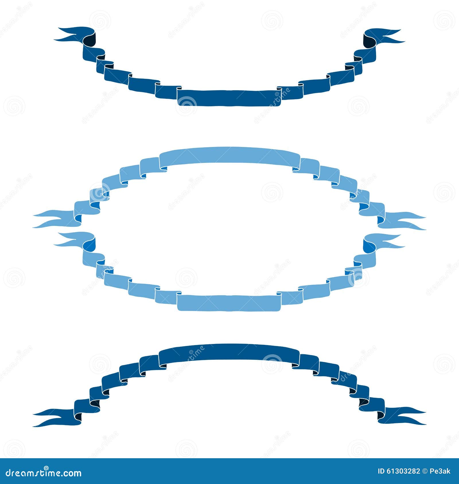 Vintage Oval Ribbon Banners Stock Vector - Illustration of manuscript ...