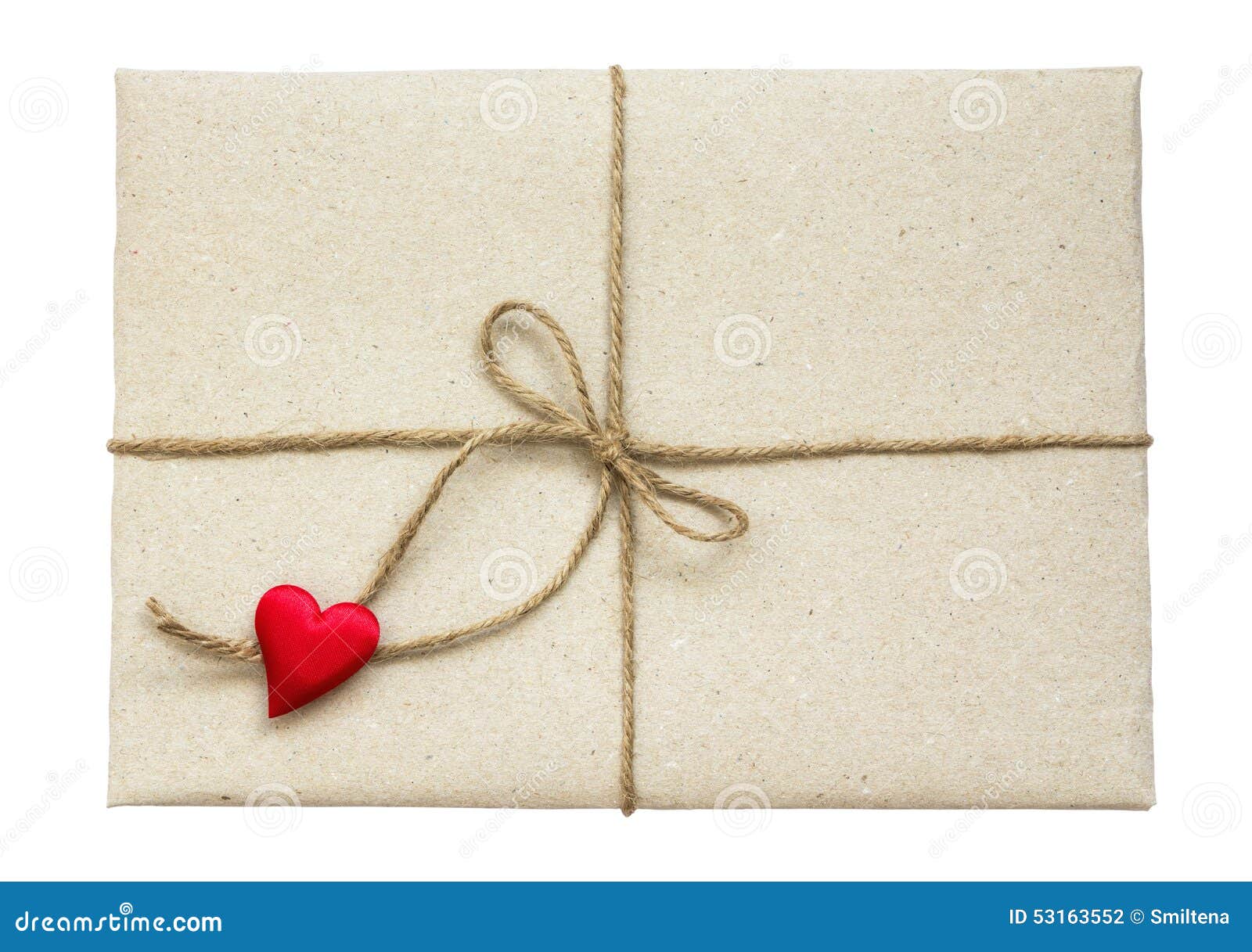 Vintage Package Tied Up with String Stock Photo - Image of gift, post ...