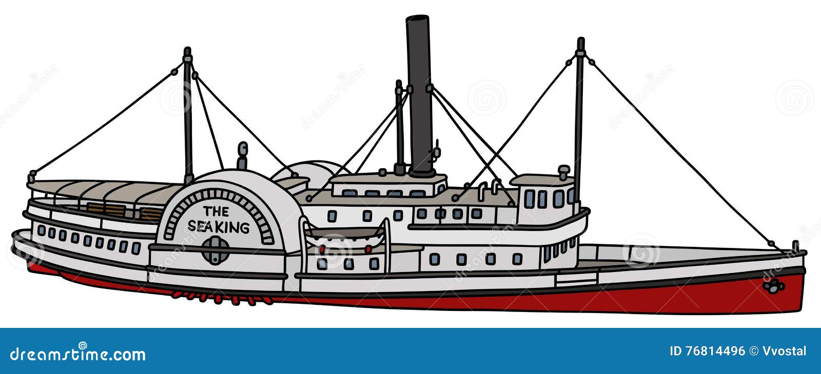 Paddle Steamer Drawings Vector Illustration | CartoonDealer.com #237140946