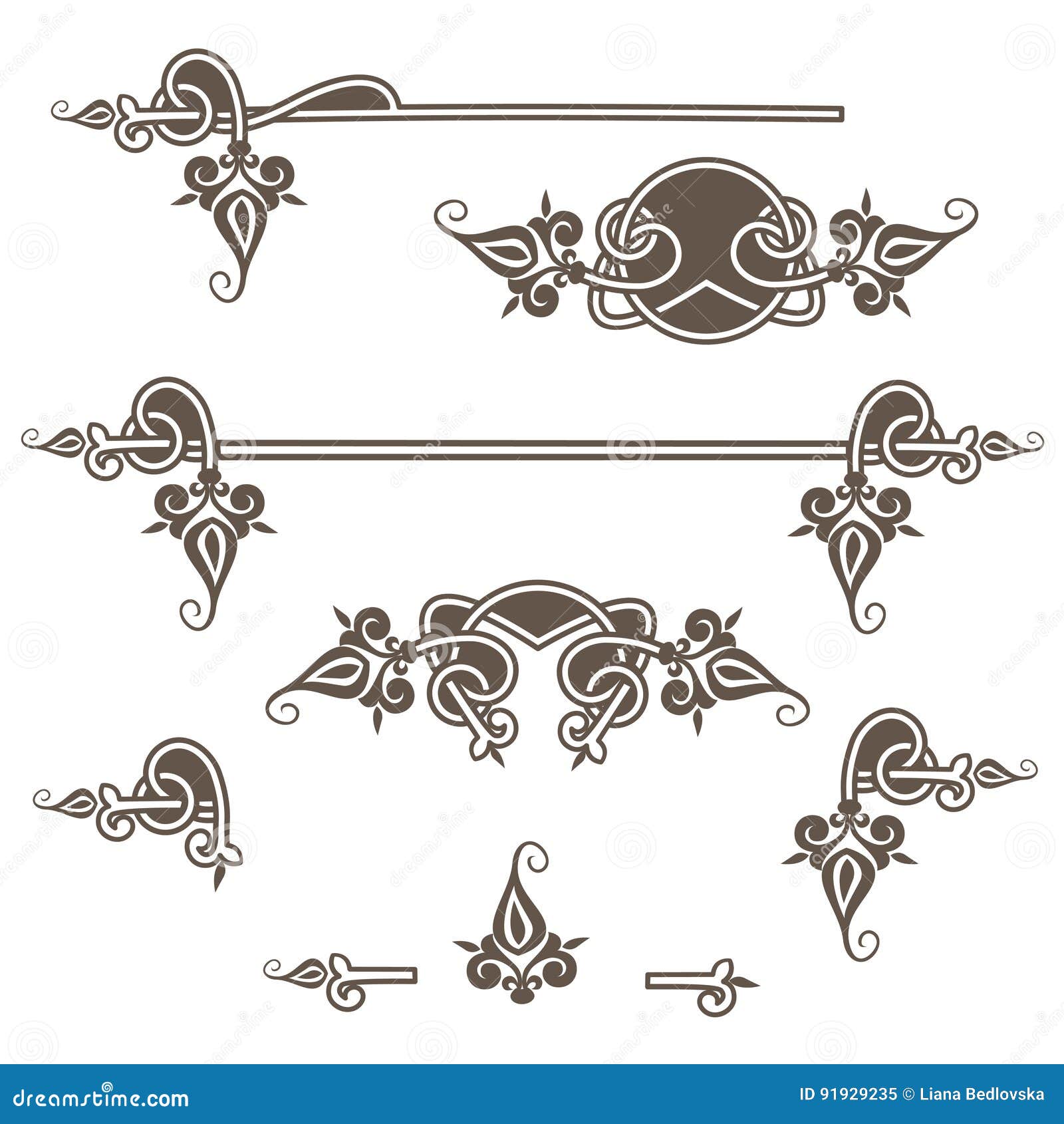 Vintage Page Set Decoration Stock Vector - Illustration of decoration ...