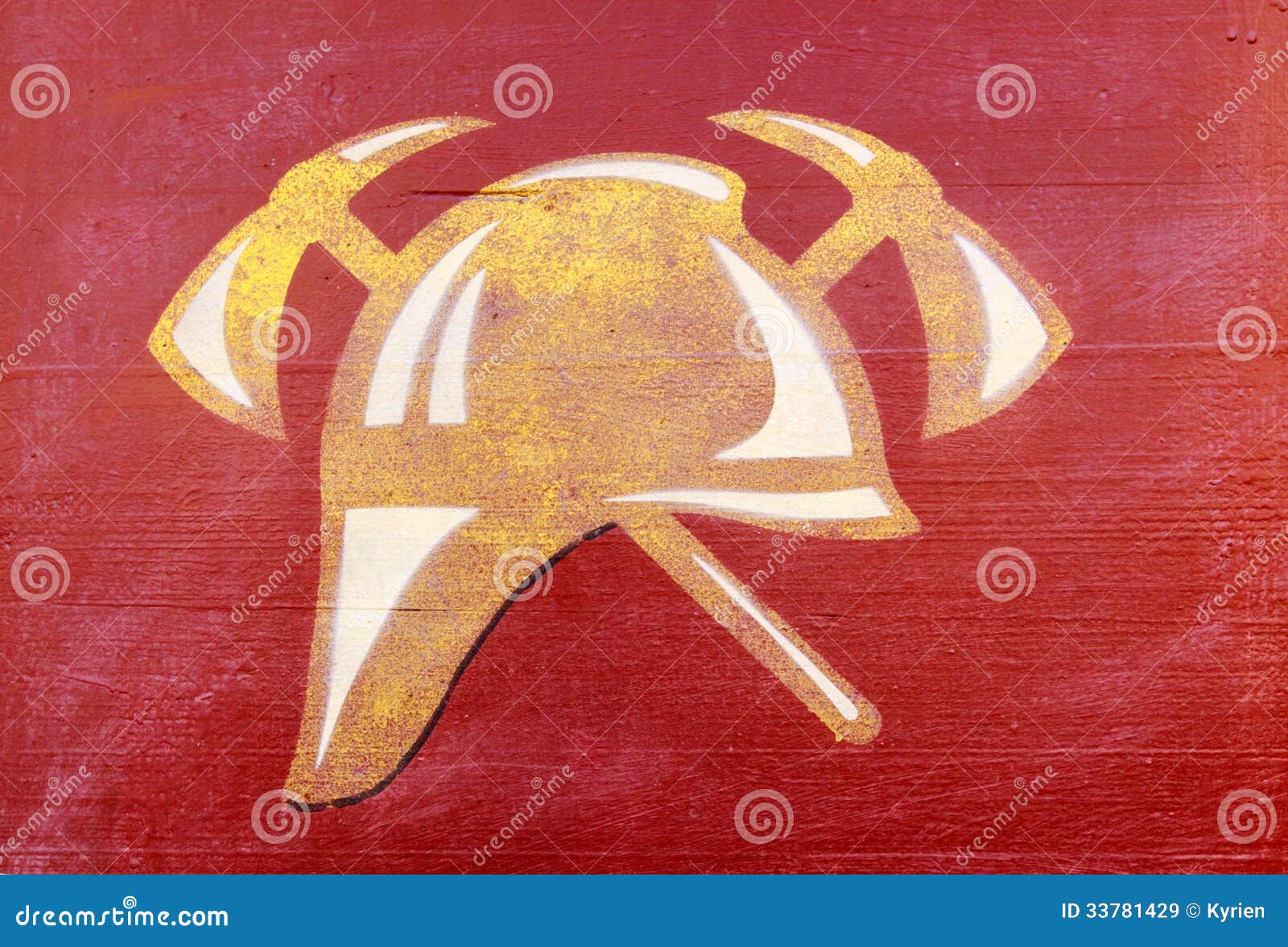 Vintage Painted Fire Brigade Symbol Stock Image - Image of equipment ...