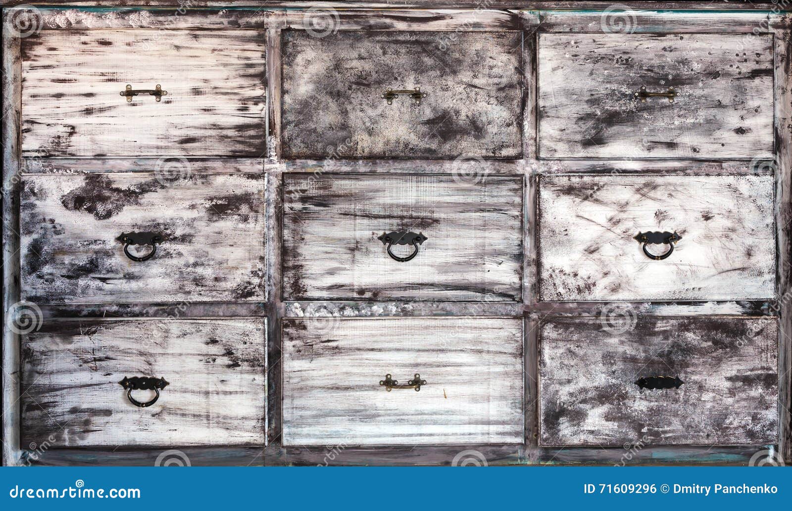 Vintage Painted Wooden Drawers. Stock Photo - Image of vintage ...