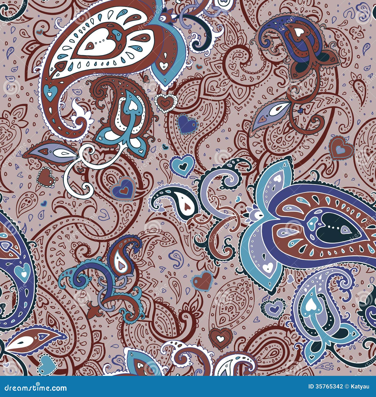 Vintage Paisley pattern stock illustration. Illustration of floral ...