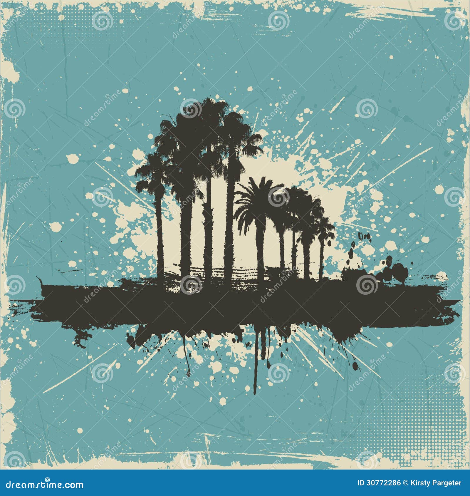 Vintage Palm Tree Background Stock Vector - Illustration of abstract ...