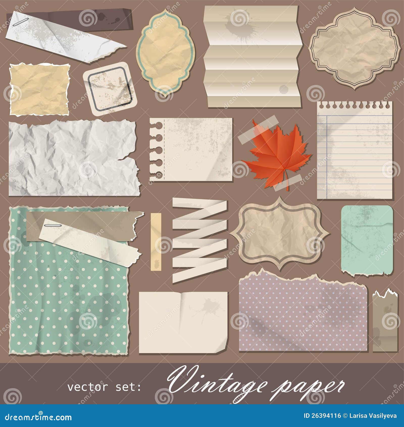 Set Of Vintage Notepaper Royalty-Free Stock Photography | CartoonDealer ...